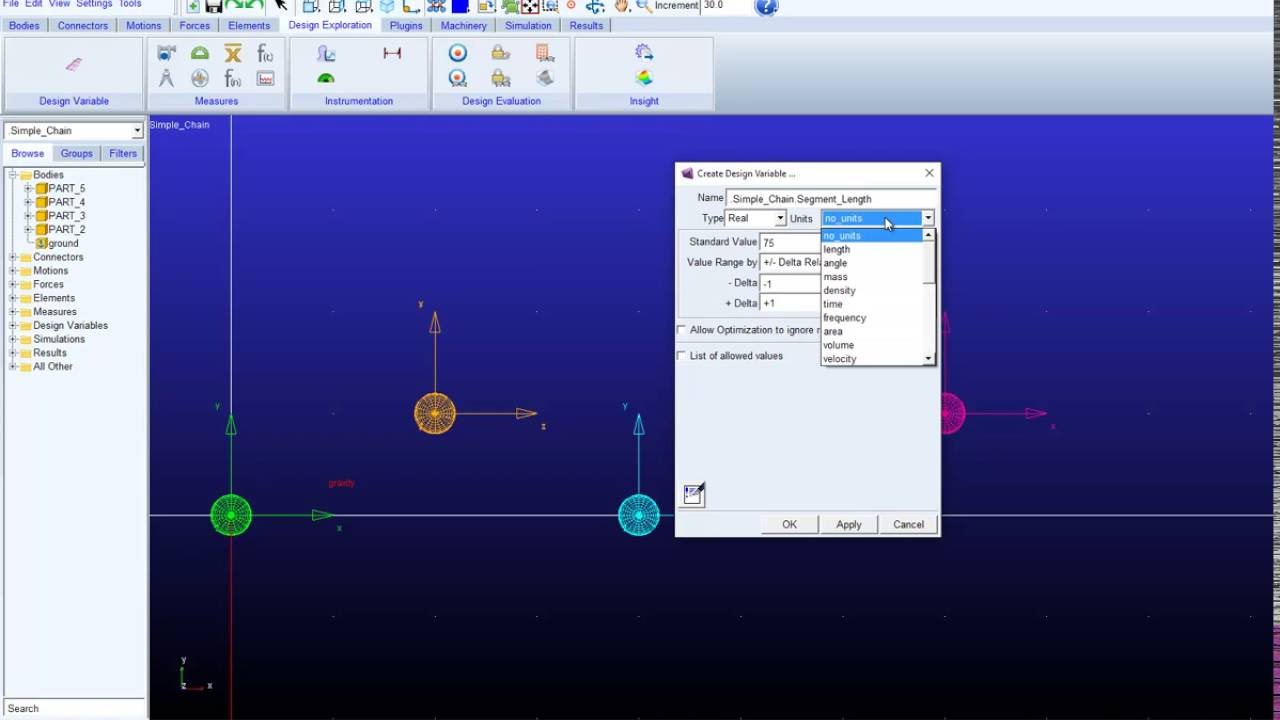 Creating a Simplified Chain in ADAMS