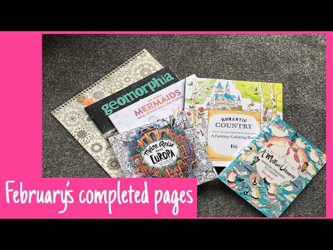 February completed colouring pages