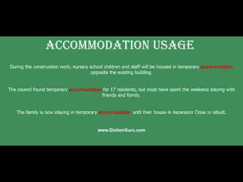 accommodation: How to pronounce accommodation with Phonetic and Examples