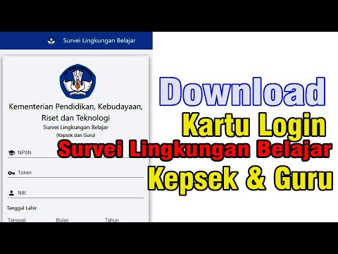 Download Kartu Login Survei Lingkungan Belajar Kepsek dan Guru