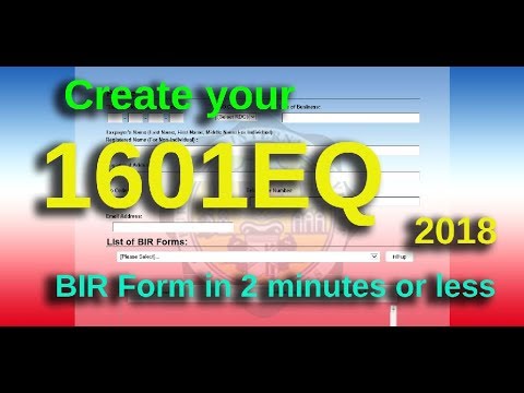Filling up BIRFORM 1601-EQ 2018 - a 2 minutes guide