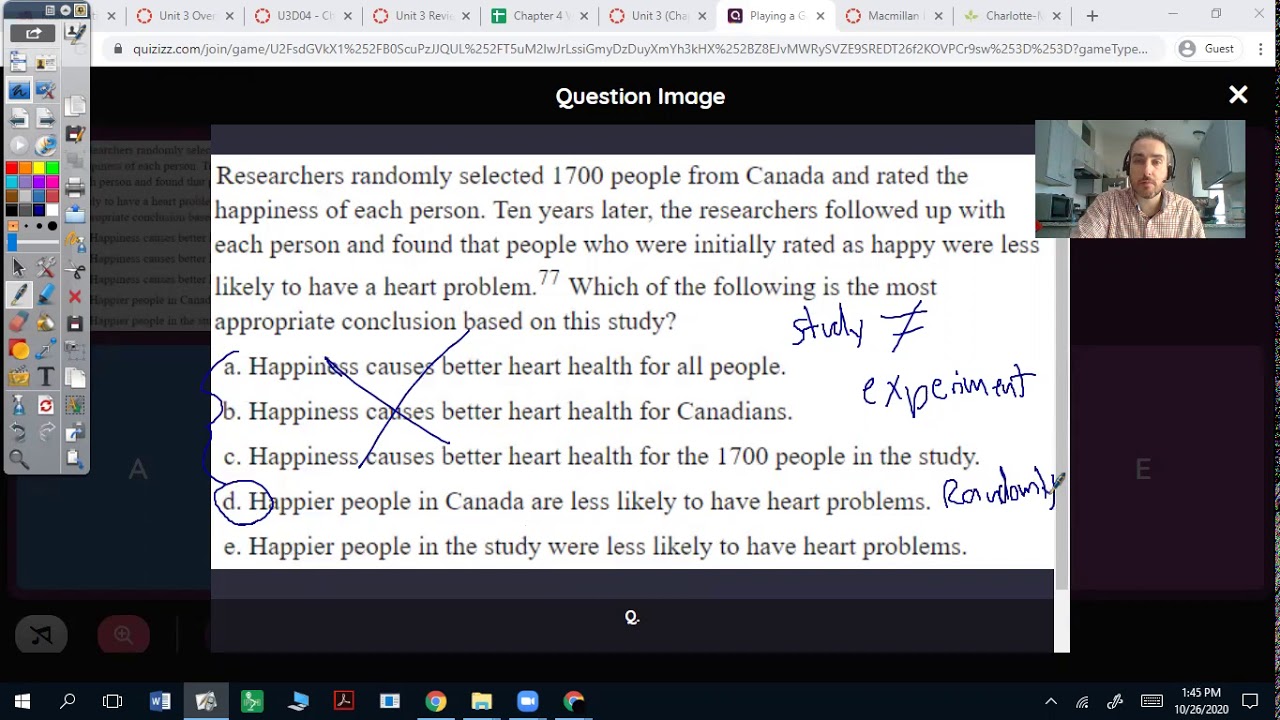 Quizizz Review - AP Stats - Chapter 4