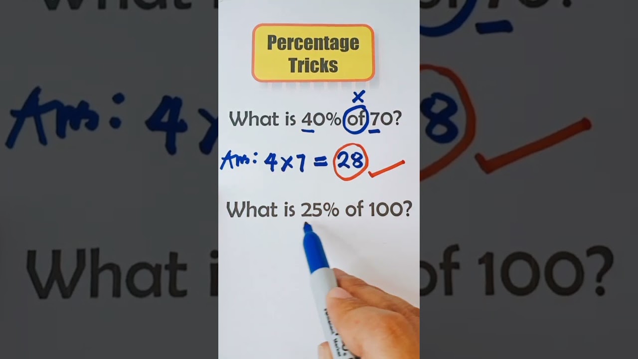 EASY PERCENTHACKS | @MathTricksTutorialVideos
