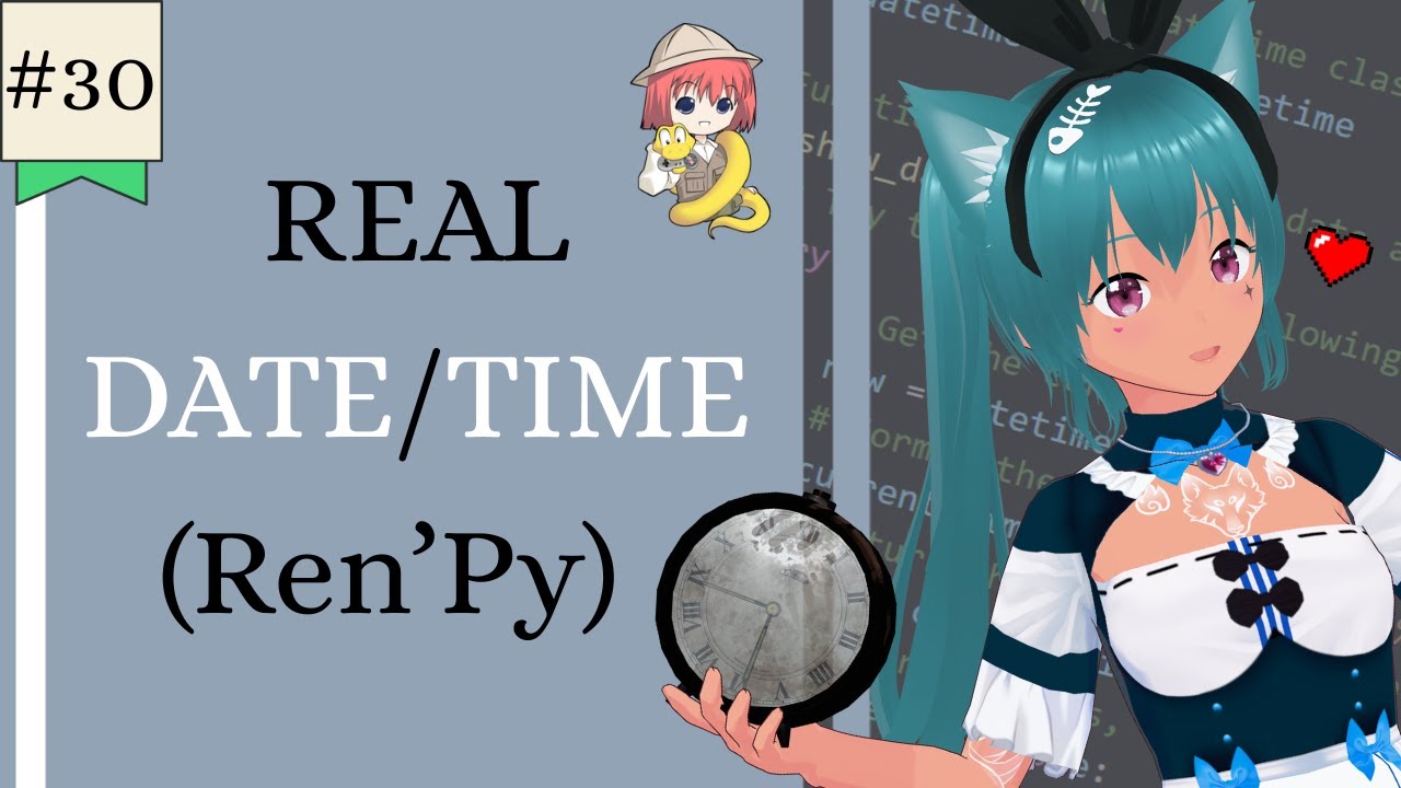 Ren’Py Tutorial: Show Current Date & Time (Python datetime.now + strftime)