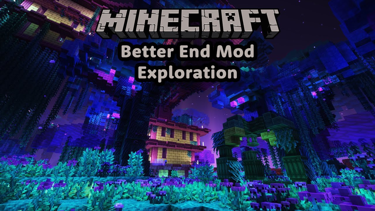 Minecraft Better End Mod Exploration with Rethinking Voxels Shaders (No Commentary)