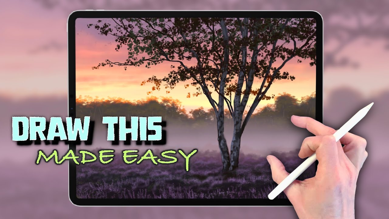 Draw this landscape in Procreate - step by step tutorial