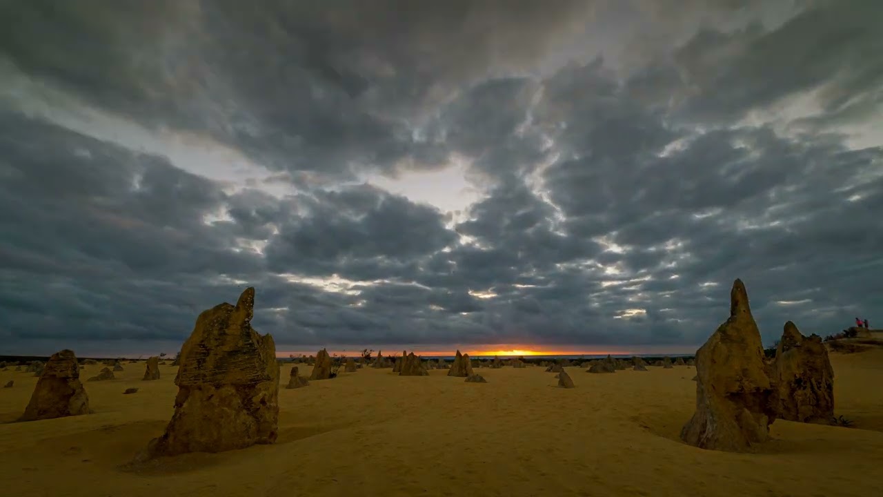 Clouds passing over a Desert at Sunset Time-lapse | Nature Stock Video Footage | 4K | No Watermark