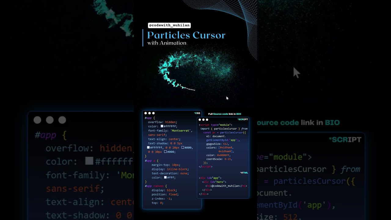 Particles Cursor Pure CSS..❤️ | #codewith_muhilan #css #coding