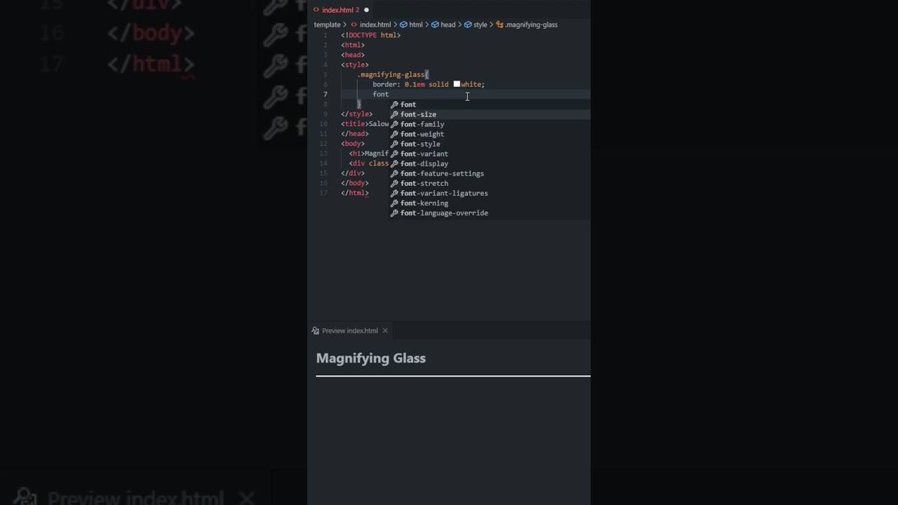 Magnifying glass effect using html and css #html #css #javascript #programming #coding #webdesign