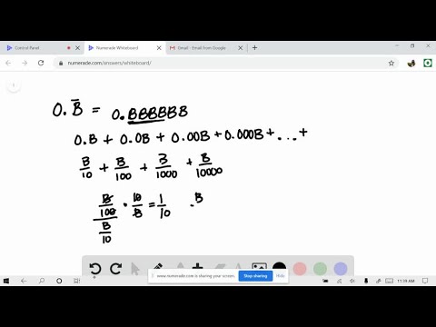 Write each repeating decimal as a fraction. 0 . 5