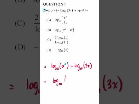 Using Log Laws to Simplify Expressions | Methods 2021 Exam MC Q1