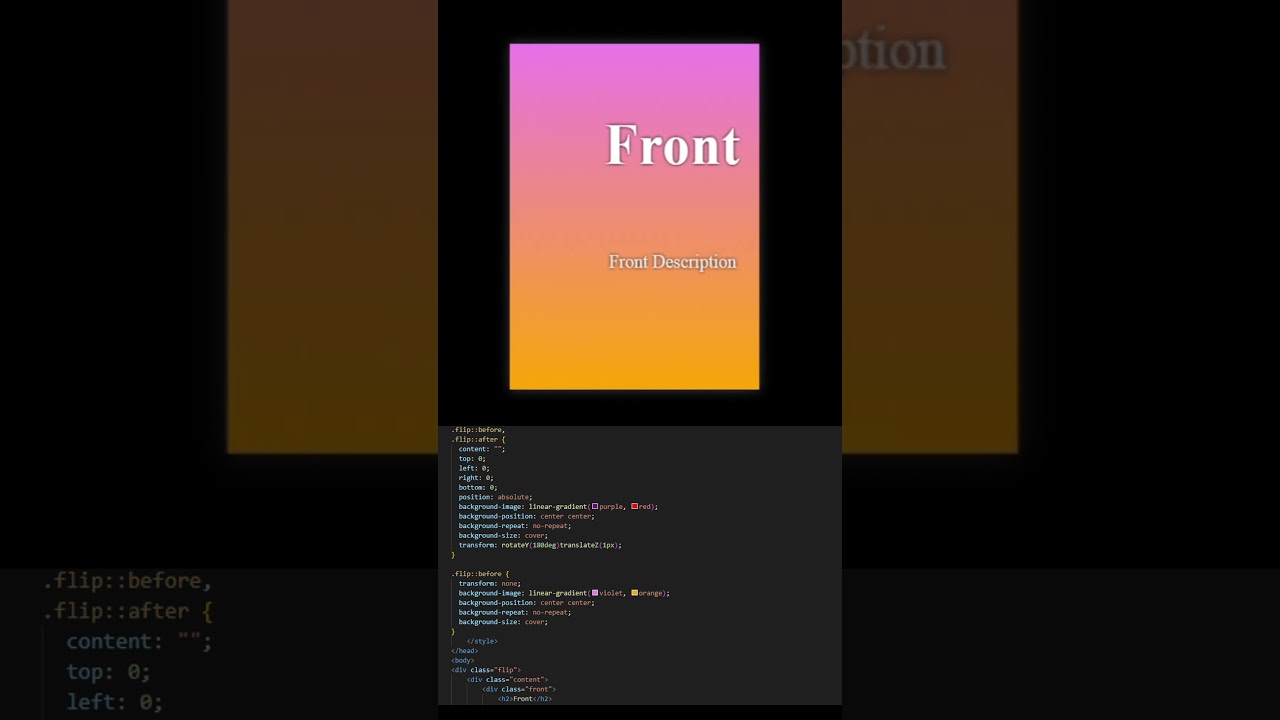 🎴 CSS 3D Flip Card Animation | Stylish Hover Effect with Gradient Backgrounds 🌈✨