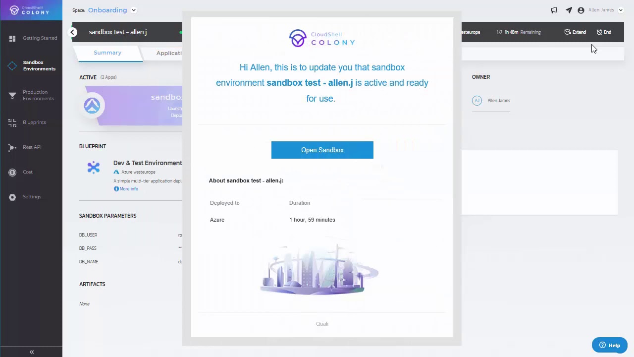 Explore your sandbox in CloudShell Colony