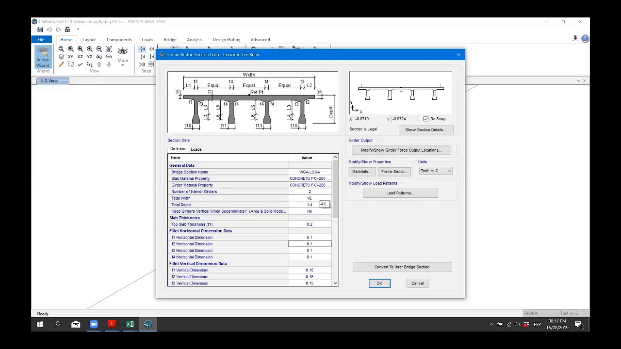 16. SIMPLY SUPPORTED BRIDGES - ANALYSIS AND DESIGN OF SLAB-GIRDER BRIDGE WITH CSIBRIDGE
