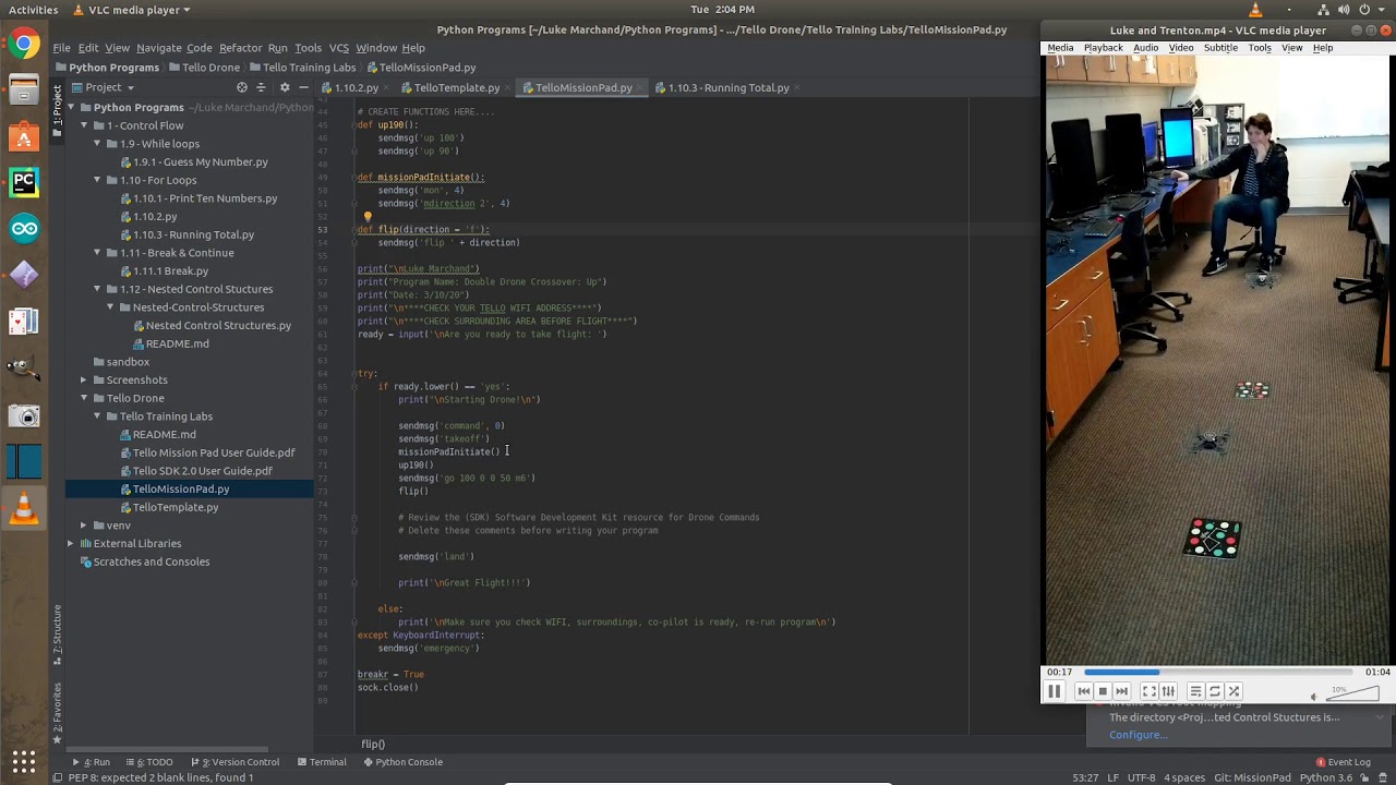Tello Drone Python Code Showcase