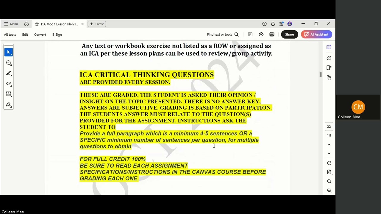 DA Module 1 Lesson Plan Training