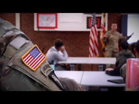 The JROTC program at Joppatowne High School receives a visit from Army Command Staff