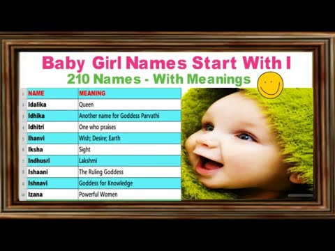 Baby Girl Names Start With I | Hindu Baby Girl Names | Unique Baby Girl Names