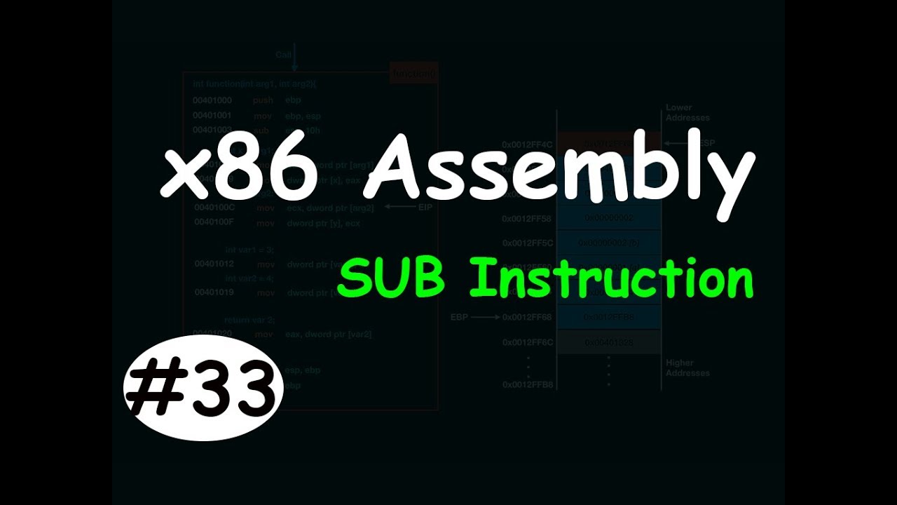 x86 Assembly #33 - SUB Instruction #1