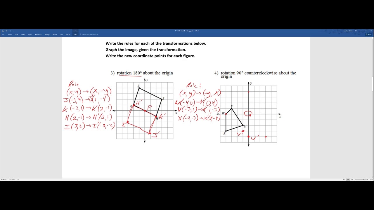 Geometry Module 2: Transformations Study Guide