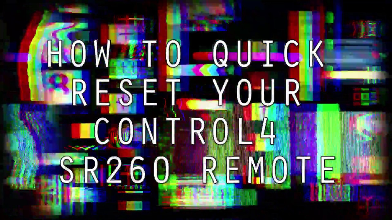 Control4 SR260 Quick Battery Reset