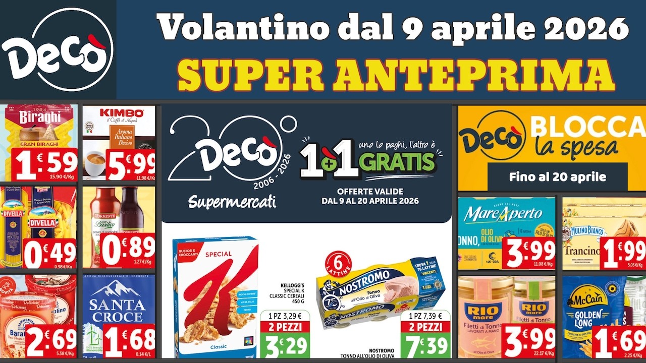 DECÒ supermarket flyer from April 9, 2026 ✅ #preview 1+1 Free 🔥 offers and promotions