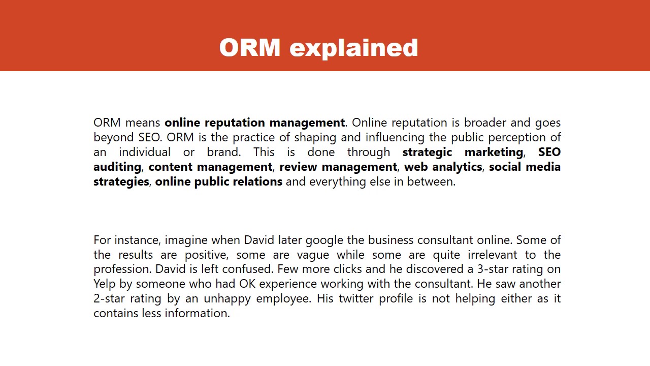 Difference between ORM & SEO - Jesse Levine Norristown