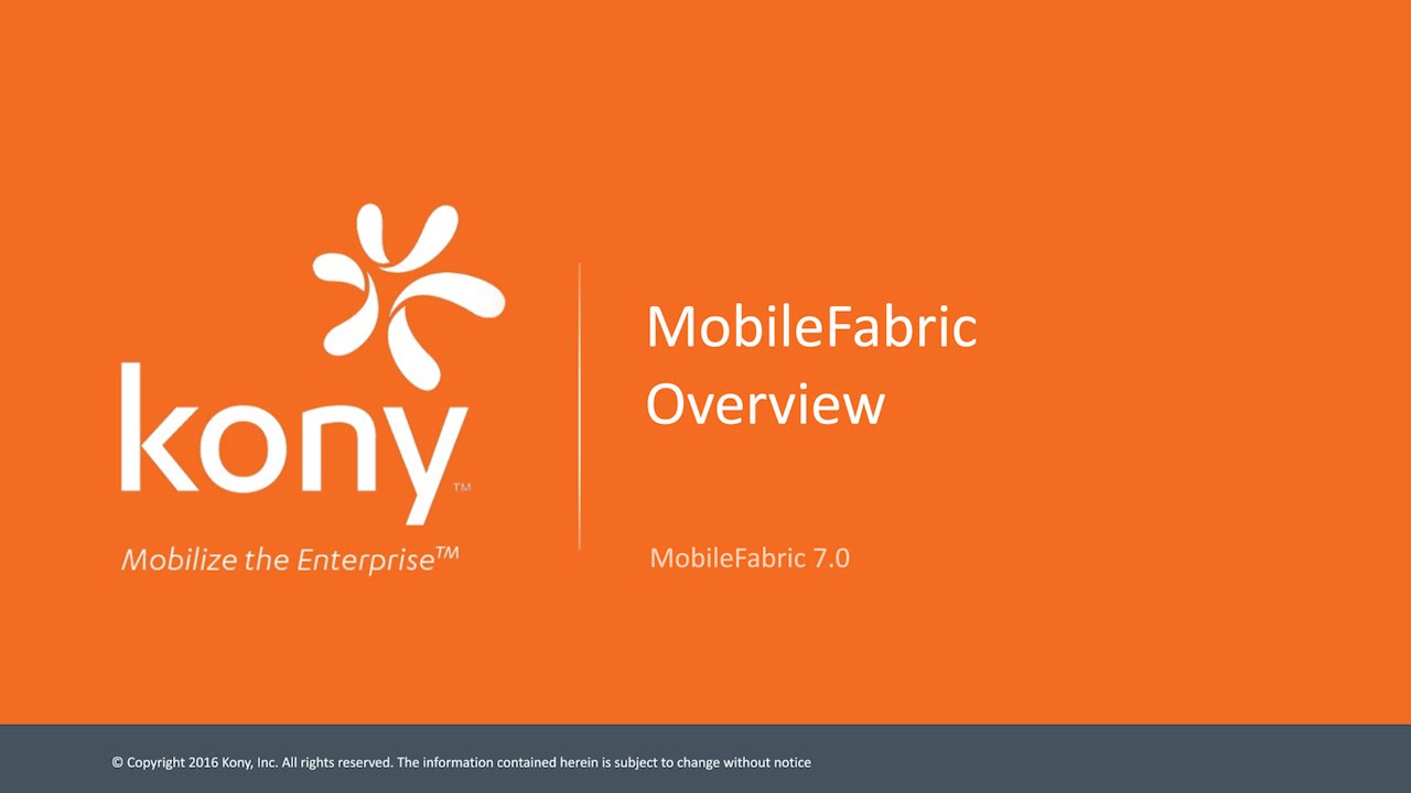 Kony MobileFabric Overview