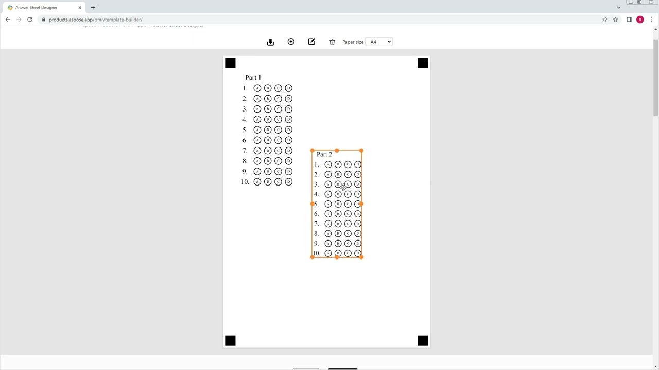answer sheet designer