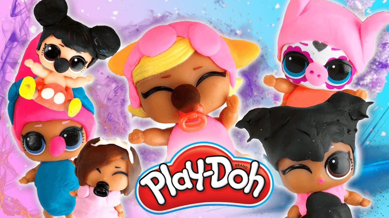 LOL Surprise Dolls Lil Sisters Play-Doh Cartoon Characters Contest! With Posh! | LOL Dolls Families