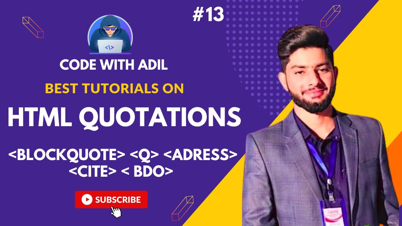 Html Quotation And Citation Elements  | Web Development Full Course | HTML Tutorial #13