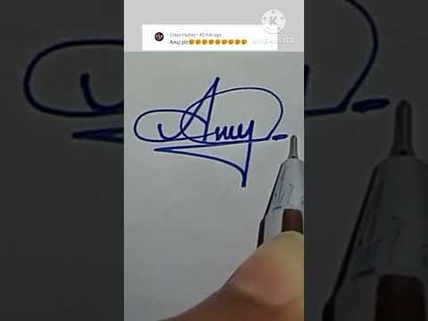 Signature/Sign#stylishsignature #beautifulsignature #signature anuj#Anuj Sign#calligraphy #shorts