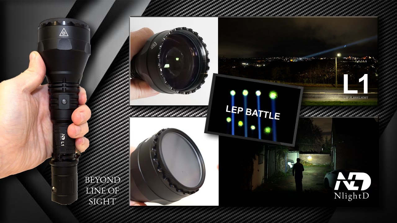NlightD L1 LEP laser flashlight, with screw on diffuser, Type-C battery ...
