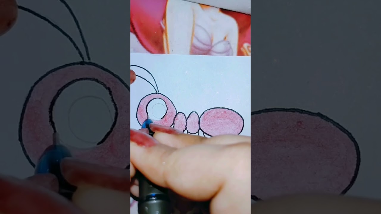 Cute little red ant 🐜 drawing 😍#art #drawing #cute