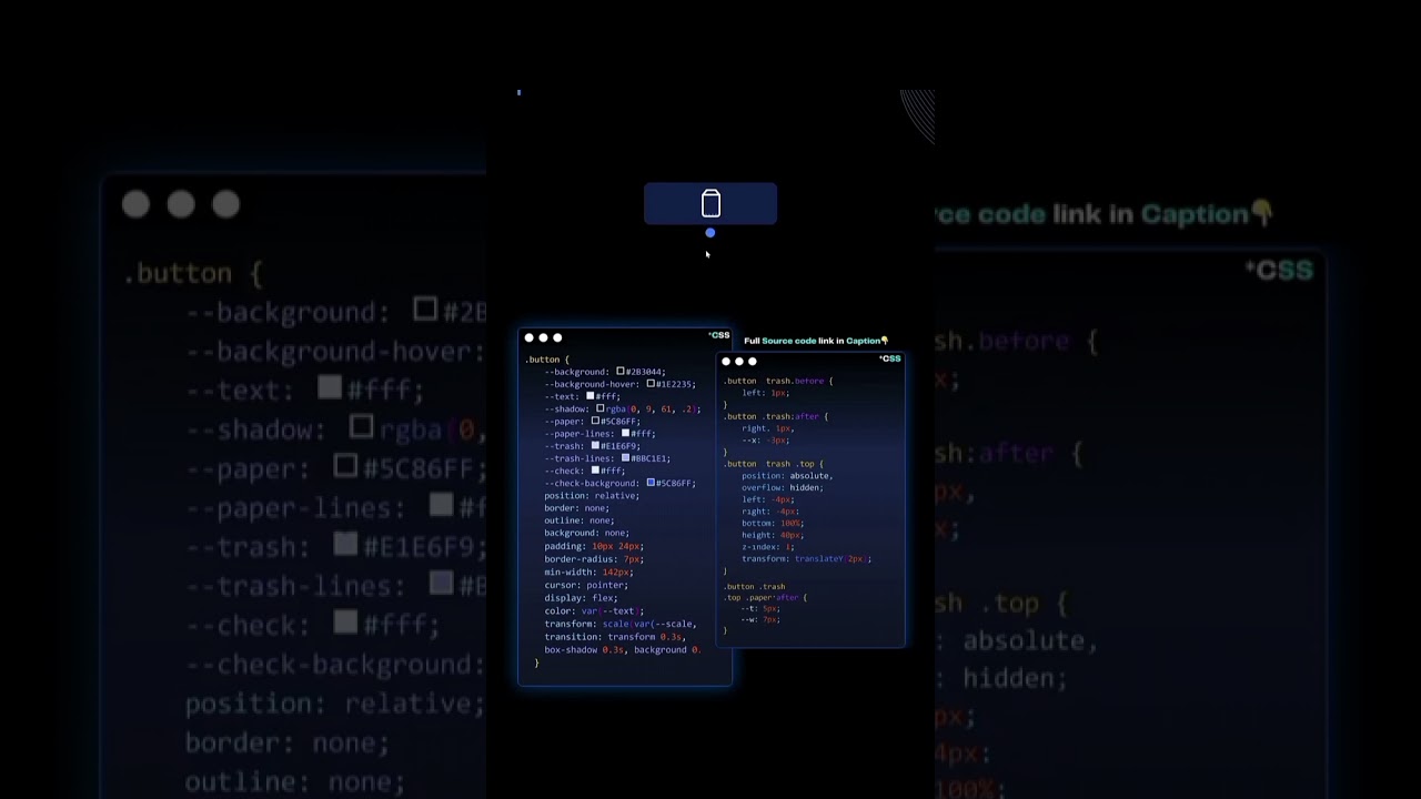 Animated Delete button In HTML CSS #csstutorial #cssbutton #webdesign #htmlbutton #buttondesign #css