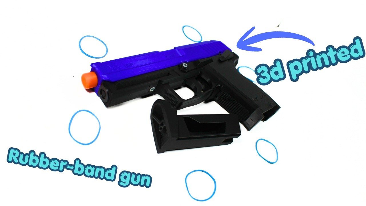 3D Printed rubber-band gun (blow-back)