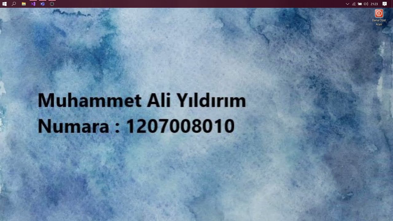 Görsel Programlama Final Ödevi Kod Yazma Ekranı