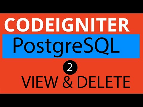 Learn 2 Insert Update Delete with CodeIgniter and PostgreSQL | CRUD Operation using PostgreSQL ...
