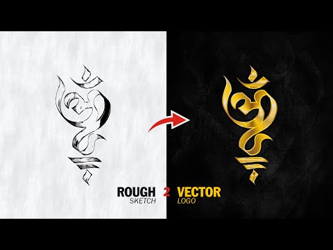 How To Trace Sketch To Vector logo Design | Om Logo Tutorial in Coreldraw | Golden Effect
