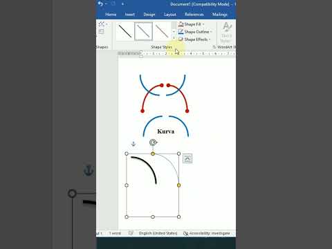 Cara membuat garis kurva Ms Word @yemja #shorts