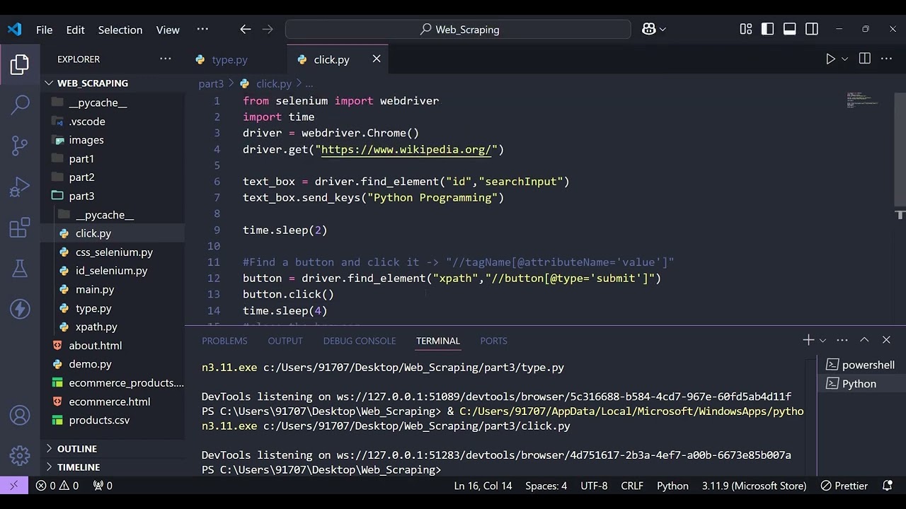 Dynamic Web Scraping with Selenium - Part - 2