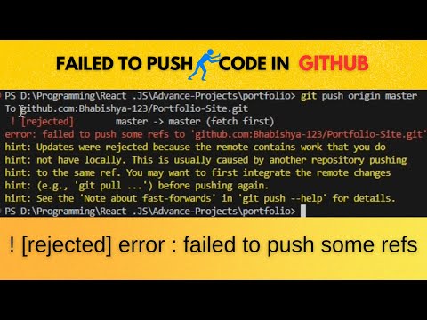 failed to push some refs | unable to push code in github | solved 2024