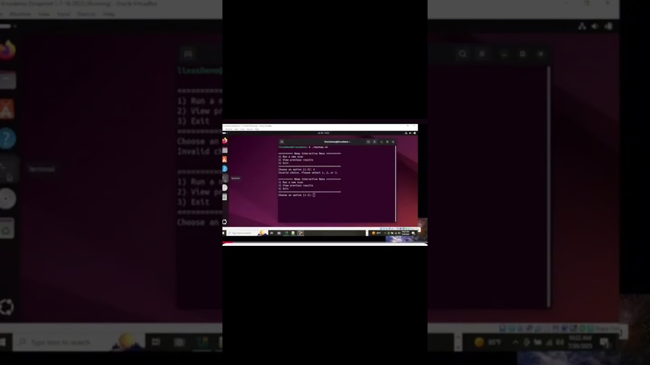 how to create interactive bash script for nmap scanning