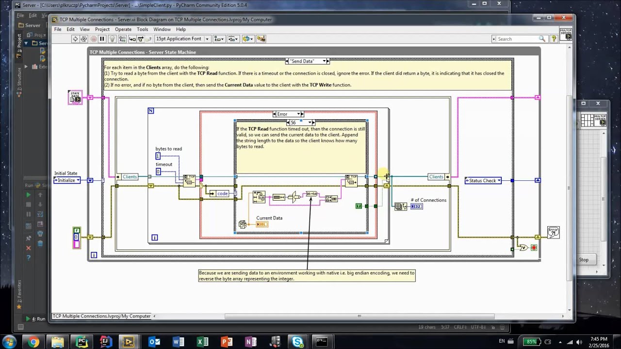 How to communicate between LabVIEW Server and Python Client