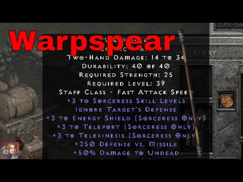 D2R Unique Items - Warpspear (Gothic Staff)