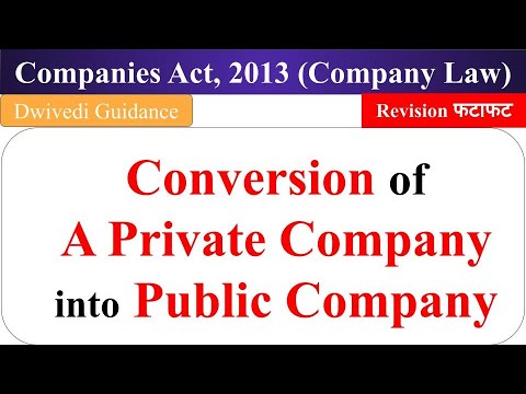 Conversion of Private Company Into public Company, Indian companies act 2013, Company Law bcom
