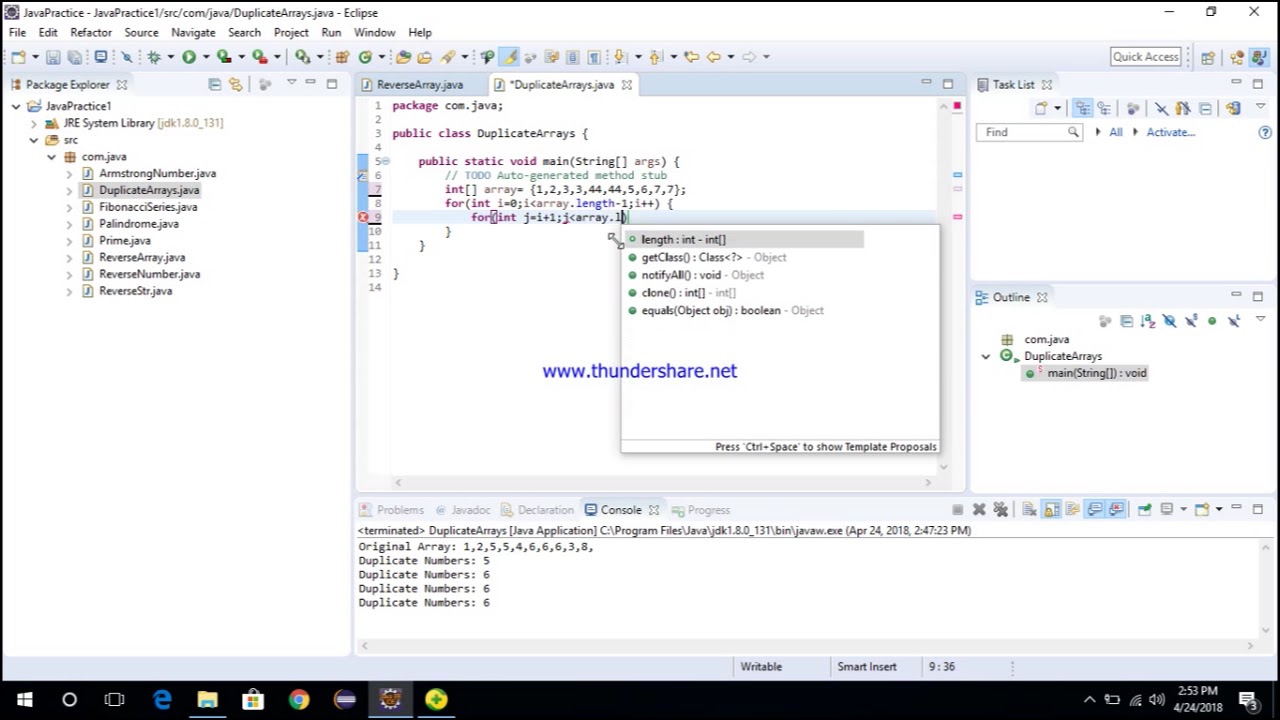 Java Interview Programs | Duplicate Array |