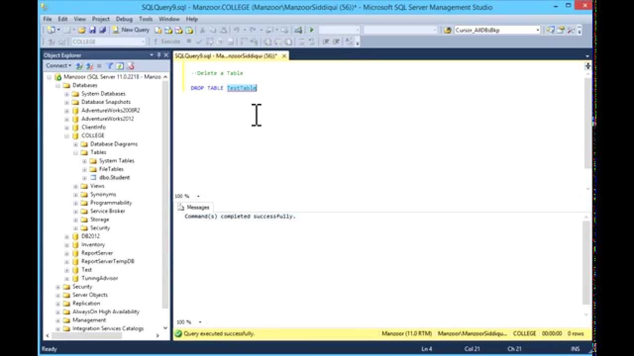 8 - SQL DROP TABLE - Learn SQL from www.SQLServerLog.com