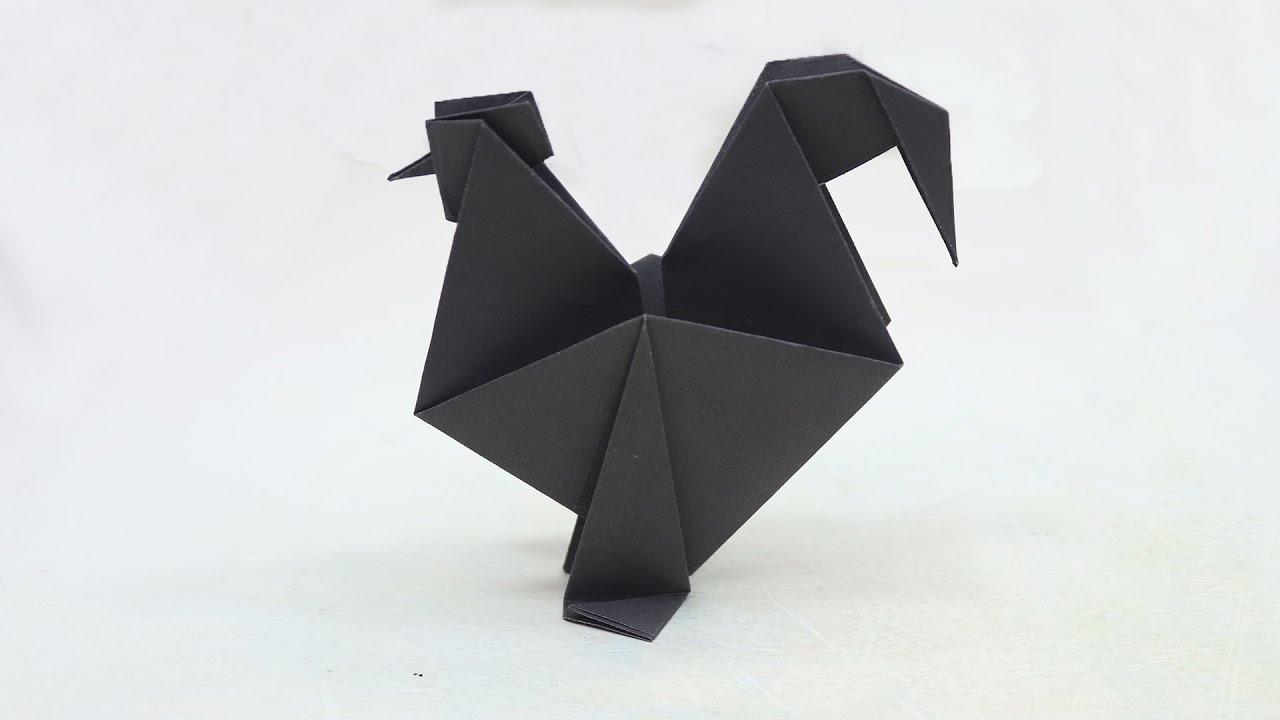 How to Make an Origami Rooster - DIY Paper Rooster Tutorial - Origami Cock
