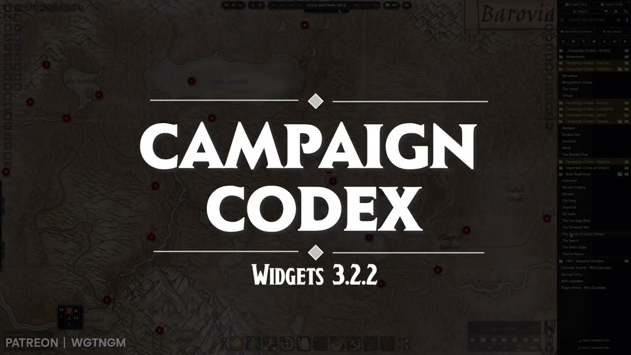 Campaign Codex 3.2.2 - Widgets